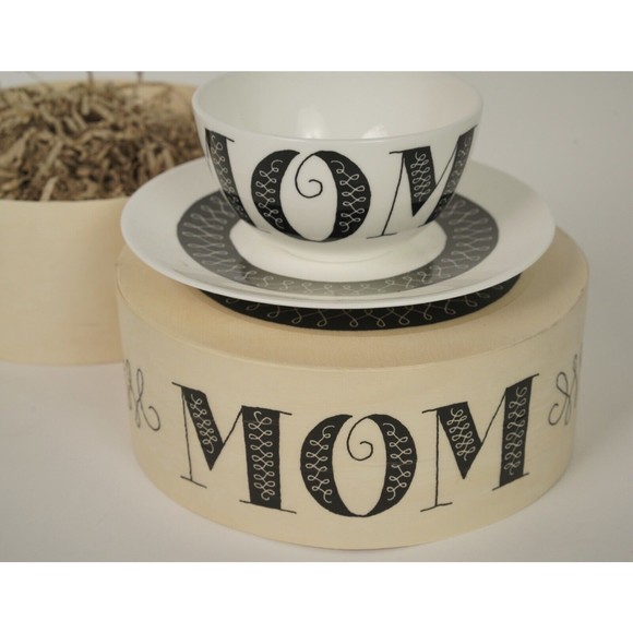 Dining | 214 Crate Barrel Mom Mothers Day Teacoffee Cup Saucer By Jade ...
